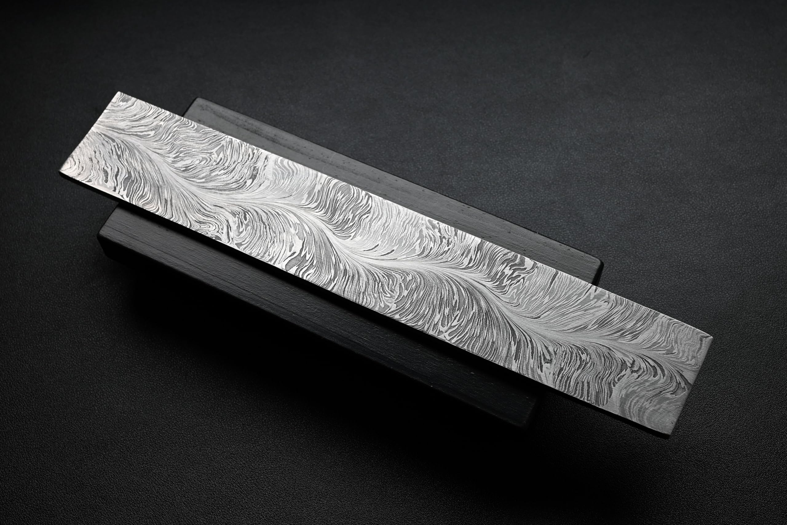 Forged Factory Damascus Steel Billet for Knife Making, Snake Pattern, 12 inches