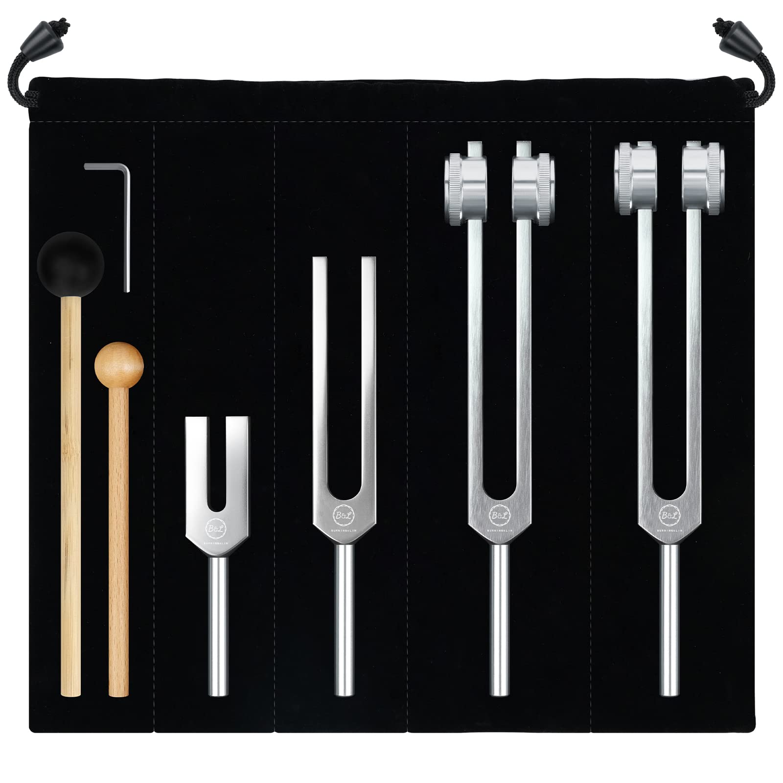 BURNING&LIN Tuning Fork Set Aluminum Alloy Standard Tone For Medical Healing Love Frequency Enhance DNA Repair Reduce Anxiety