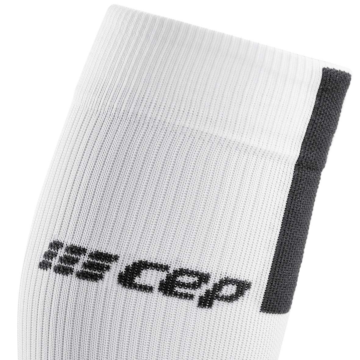 CEP Men's Compression Run Socks Tall Socks 3.0, White/Dark Grey III