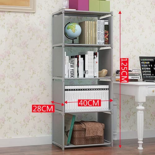 Jstcmadby Freestanding Bookshelf 4 Layers Open Bookshelf Assembled Fabric Bookshelf Storage Wall Shelf for Home Office Kitchen Storage