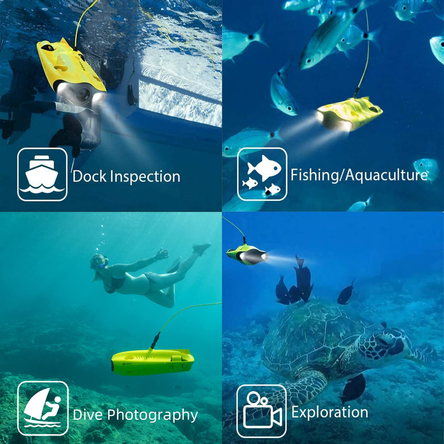 Chasing gladius MINI Underwater Drone, 4K 1080P 12MP UHD Underwater Camera, Remote and APP Remote Control, Adjustable Attitude ±45°, Dive to 330ft, ROV with Backpack, Bobbin Winder, Advanced Remote