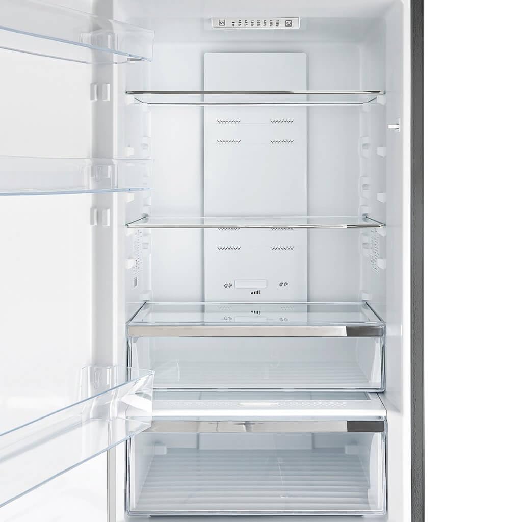 Forno Guardia 46.8" Side by Side Refrigerator with Touch Control & LED - 21.6 cu.ft Bottom Freezer Refrigerator - Swing Double Door Fridge with Adjustable Glass Shelves, Freezer and Crisper Drawers