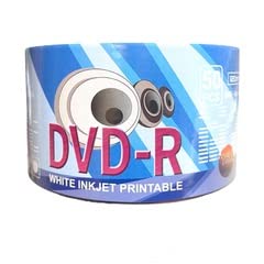 DVD-R 16x 4.7GB White Inkjet Hub Printable 50 Pieces by LSK Media | Blank DVDs for Burning Video | DVD Discs Blank | Recordable DVDs