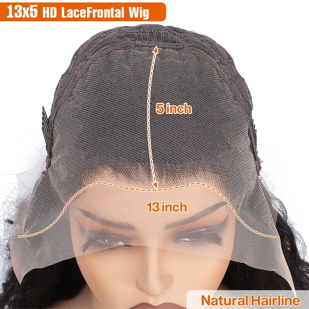 Elastic Bands for Wig Edges Adjustable Lace Melting Band for Wigs Thick Comfortable Durable Wig Band for Lace Frontal (13x5 deep 200density, 2 PCS)