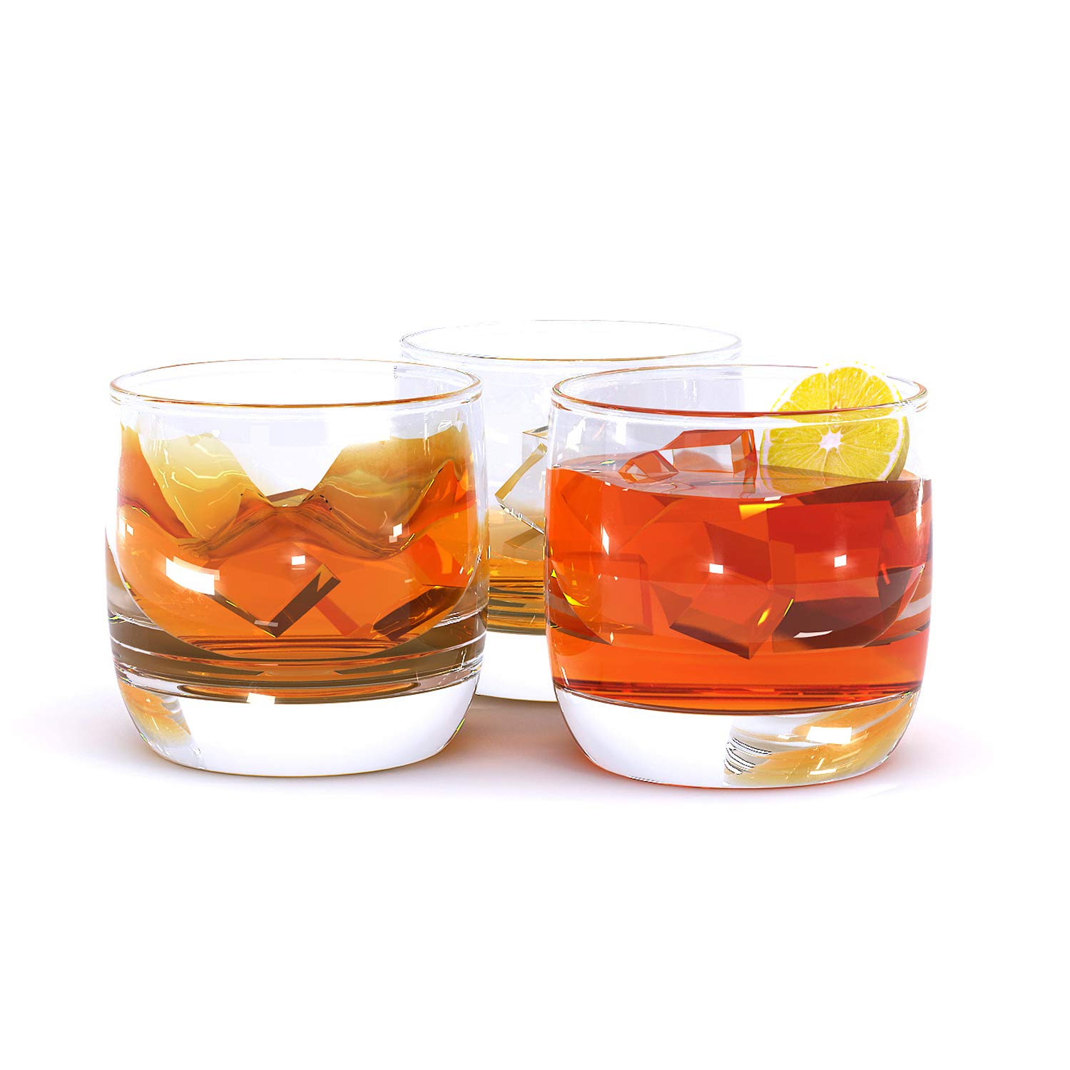 ELIVIA Old Fashioned 10-Ounce Whiskey Glasses Set of 4, Rock Style Crystal Glassware for Scotch, Bourbon and Cocktails