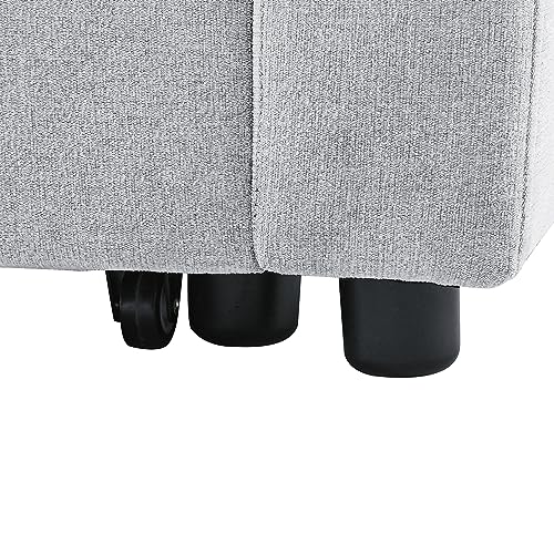 ERYE 3 in 1 Convertible Sleeper Sofabed,Modern Linen Tufted Upholstered Loveseat Sofa&Couch with Pull Out Sleep Couch Bed and Padded Armrests for Home,Office,Apartment,RV Living Room