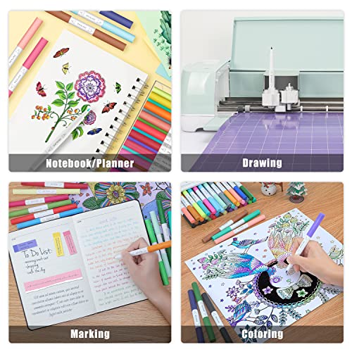 REALIKE Dual Tip Pens for Cricut Maker 3/Maker/Explore 3/Air 2/Air, Dual Tip Marker Pens Set of 36 Pack Fine Point Pen Writing Drawing Accessories for Cricut Machine (0.4 Tip & 1.0 Tip)