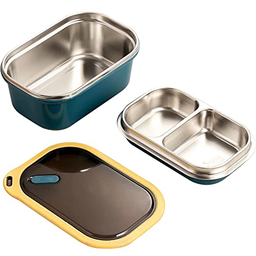 Gigicloud Stainless Steel Bento Box, Portable Lunch Box For Adult Stainless Steel Compartment Sealed Food Storage Containers