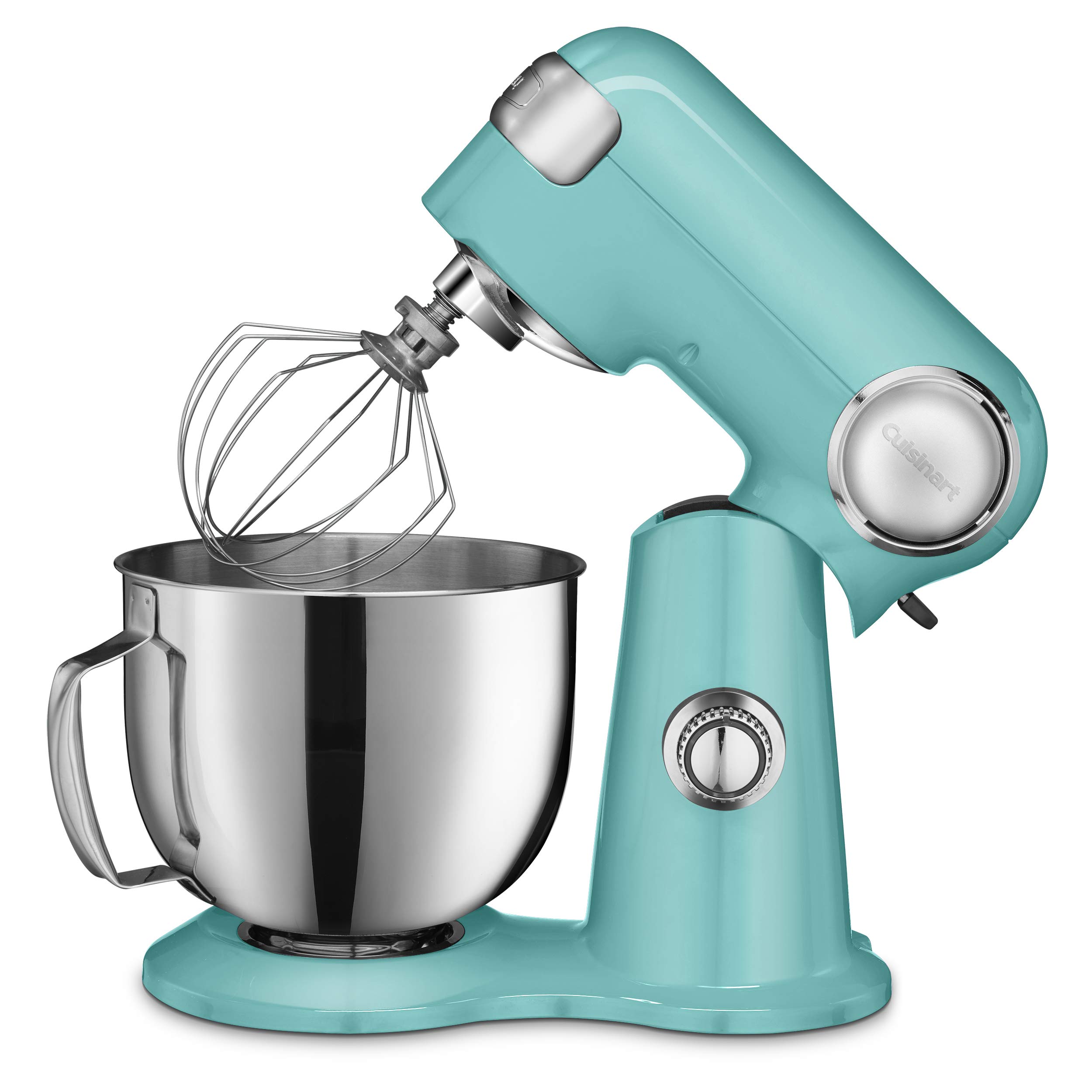 Cuisinart Stand Mixer, 12 Speed, 5.5 Quart Stainless Steel Bowl, Chef’s Whisk, Mixing Paddle, Dough Hook, Splash Guard w/ Pour Spout, Periwinkle Blue, SM-50BL