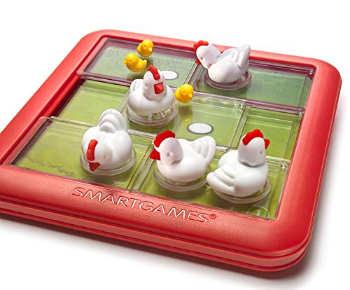 SmartGames Chicken Shuffle Jr. Skill-Building Travel Game for Kids and Adults Ages 4 & Up, 48 Challenges