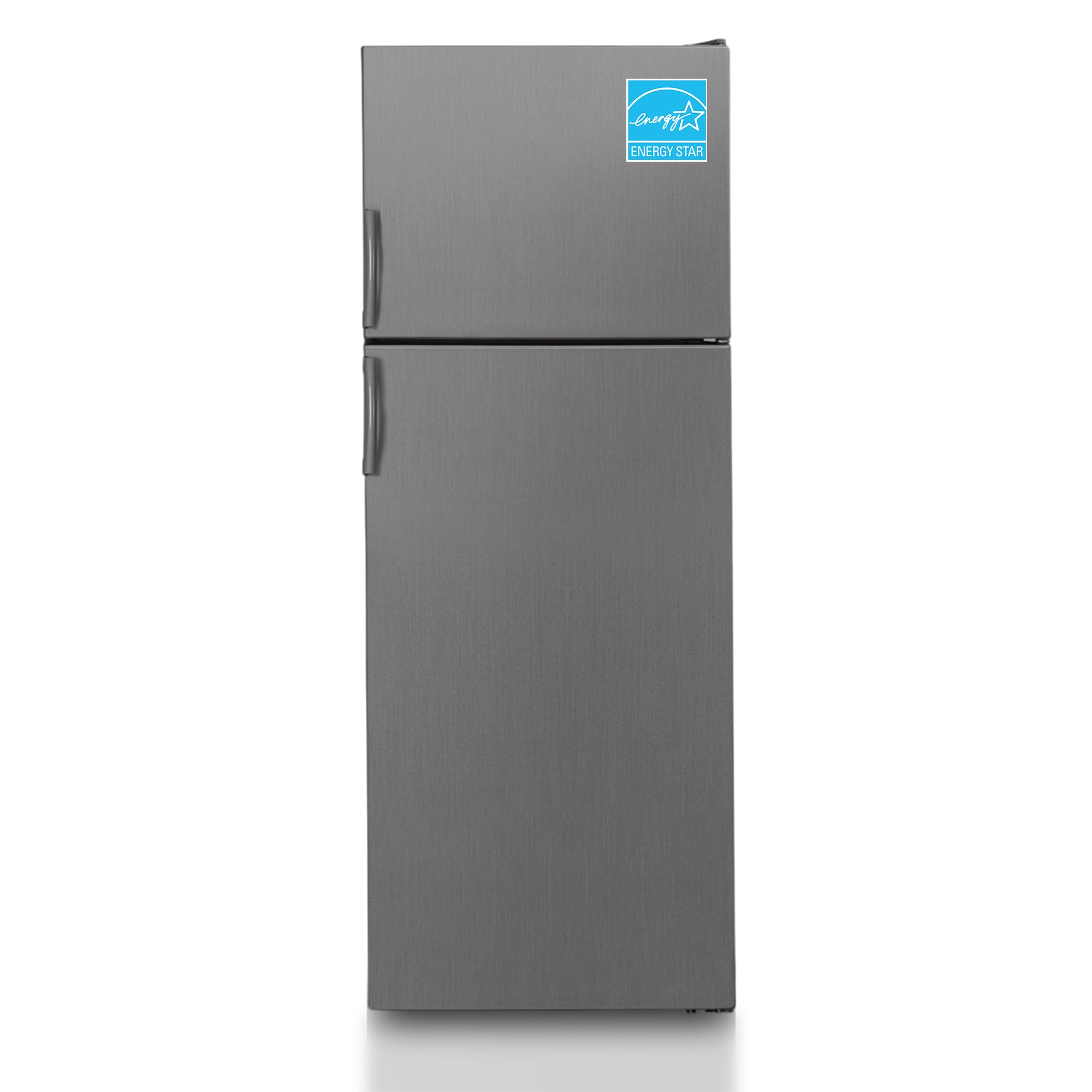 Equator Advanced Appliances 14.3 cu. ft. Freestanding Top Freezer Refrigerator Frost Free, Reversible Door, Energy Star (Europe) Stainless
