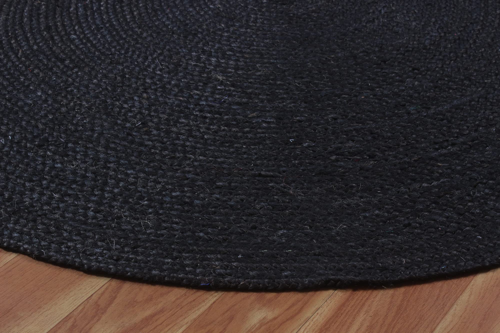 CASAVANI Collection Circle Area Rug - 3 Ft' Round Black Natural Jute Mat Geometric Kilim Rug Indoor Outdoor Use Mat Flatweave Rugs for Bedroom Bedside Round Dining Table Mat Hall