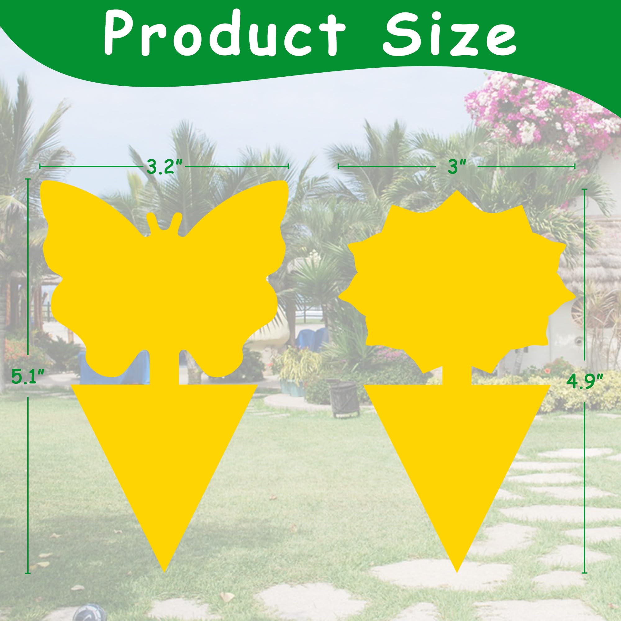 Fruit-Fly Sticky-Trap 52pc Mosquito-Repellent Insect Killer Outdoor Indoor Sticky Bug-Catcher for Wasp Mosquito Ant Gnat Fungus Gnat Roach Whitefly Aphid Leaf Miner
