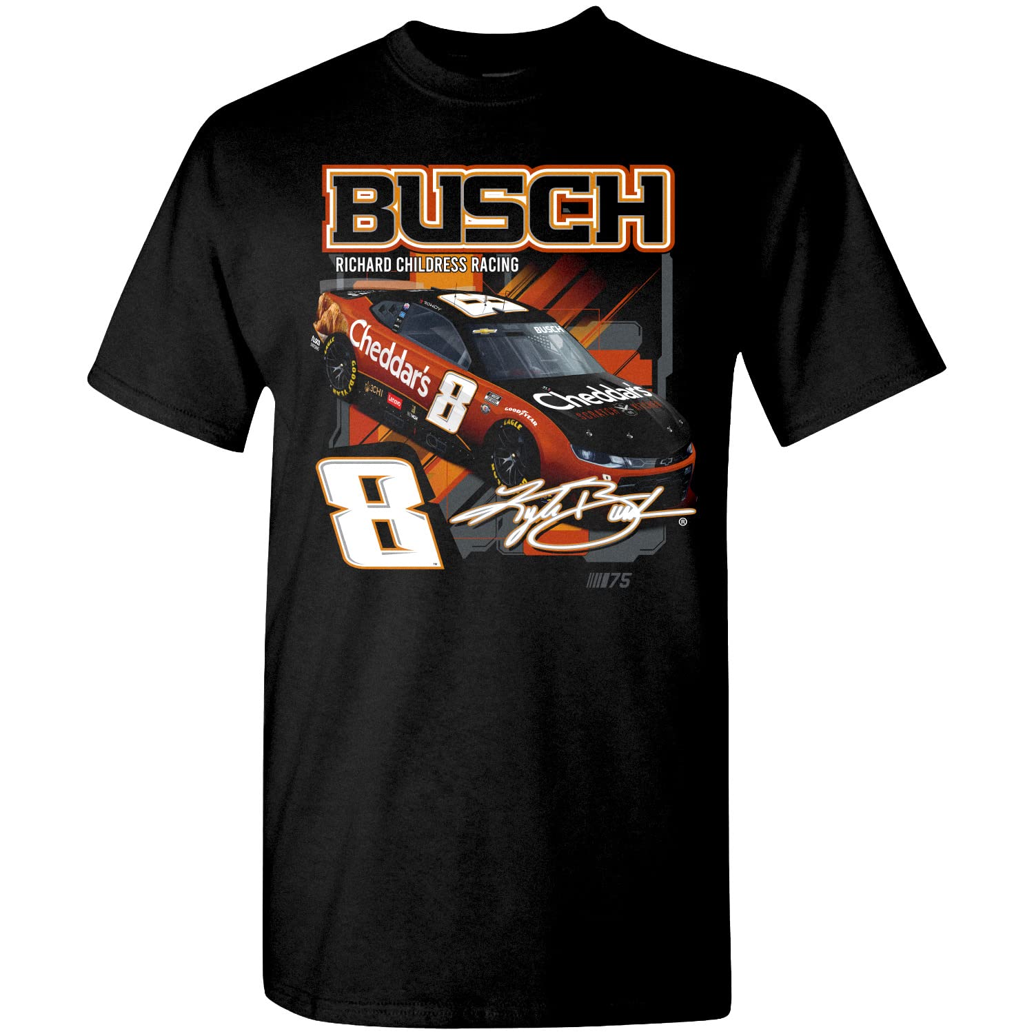 Checkered Flag Sports Kyle Busch 2023 Cheddar's Draft T-Shirt Black (as1, Alpha, l, Regular, Regular)