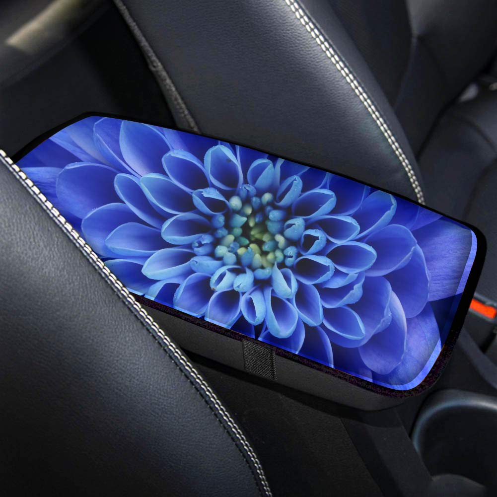 chaqlin Women Auto Center Console Armrest Cover Pad Universal Fit Soft Comfort Center Console Armrest Cushion Protector for Car Blue