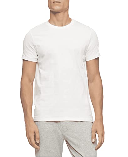 Calvin Klein Men's Cotton Classics 5-Pack Undershirts, 5 White Crewneck, Large