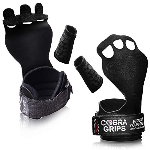Cross Training Grips Best Gymnastics Grips Keep Your Hands Free from Blisters & Callouses Pullups Weight Lifting Chin Ups (Small 3.75"-4.25", BLUE Nubuck Leather)