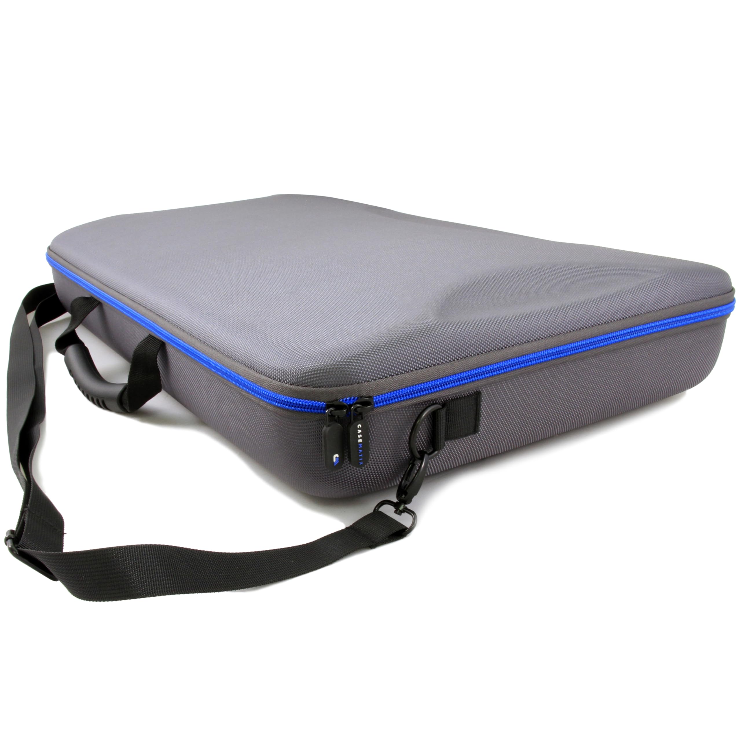 CASEMATIX Carry Case Compatible with Roland DJ-202 Serato DJ Controller and Drum Machine Accessories In Customizable Foam - Includes Studio Travel Case Only with Shoulder Strap