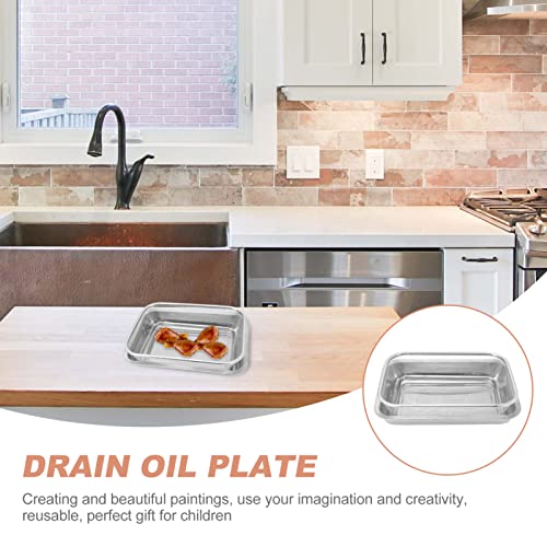 Frying 1set Serving Roaster Food Roasting Spill Fast Baking Steel Net Frying Strainer Dinner Cooking Pan Tray Appetizer Kitchen Oven Quarter Colander Racks Tool Plates Nonstick Fry Mesh Basket (Color
