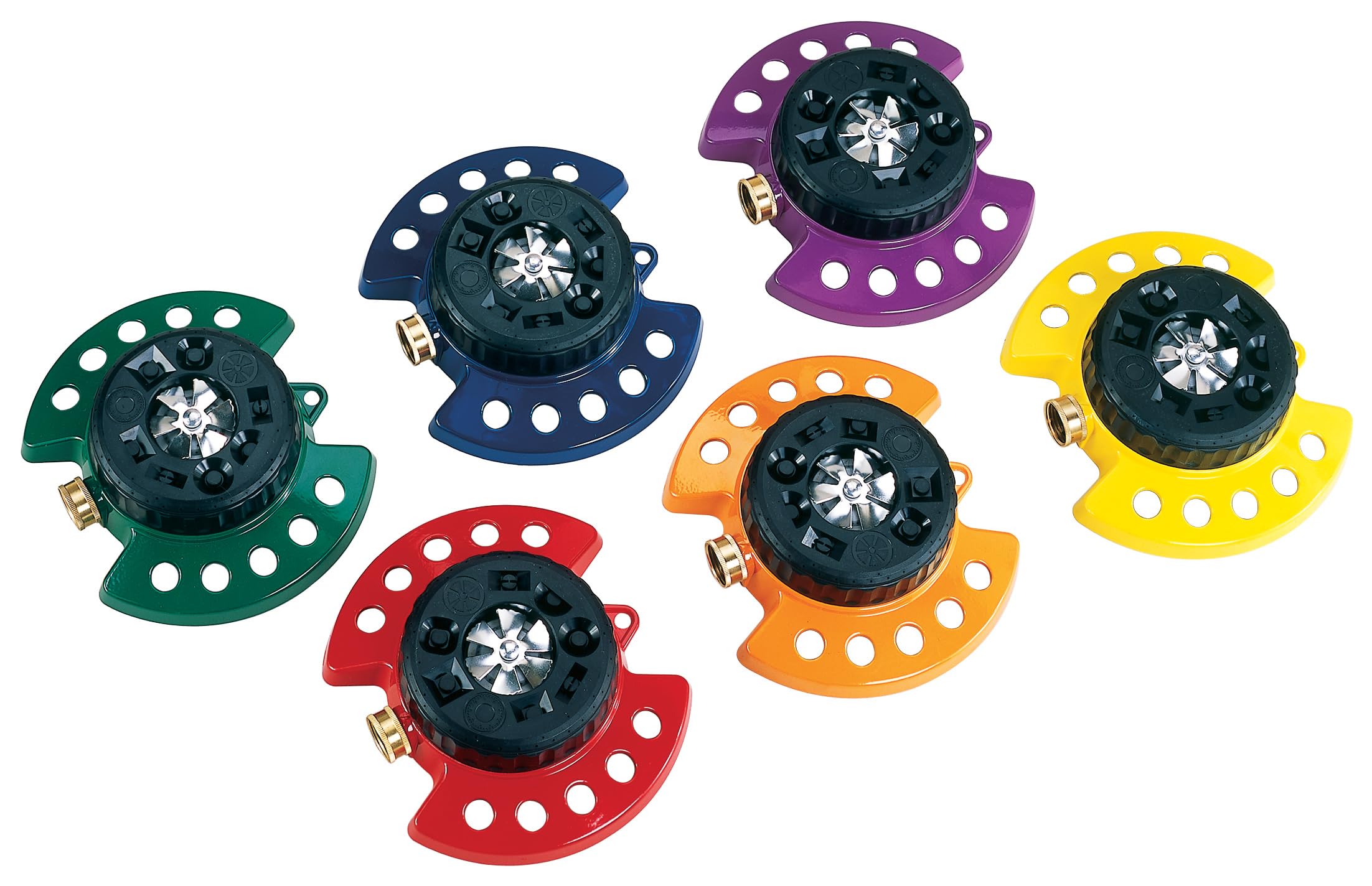 Dramm Metal Base, Green 15024 ColorStorm 9-Pattern Turret Sprinkler with Heavy-Duty Meta