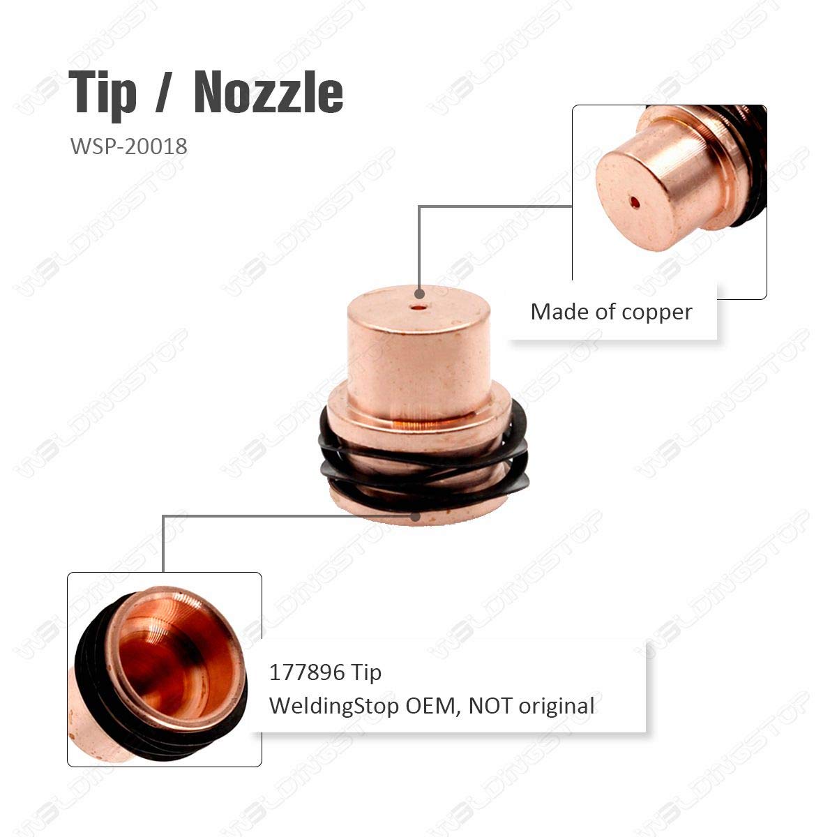 WeldingStop 177896 Tip 177895 Electrode Compatible with Miller Spectrum 3080 Plasma Cutter ICE-80C ICE-80CM Torch