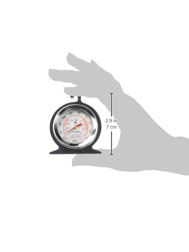 Escali AHO1 Durable Stainless Steel Oven Thermometer, Oven Safe with Stand or Hang, HACCP Guidelines, and NSF Certified Silver