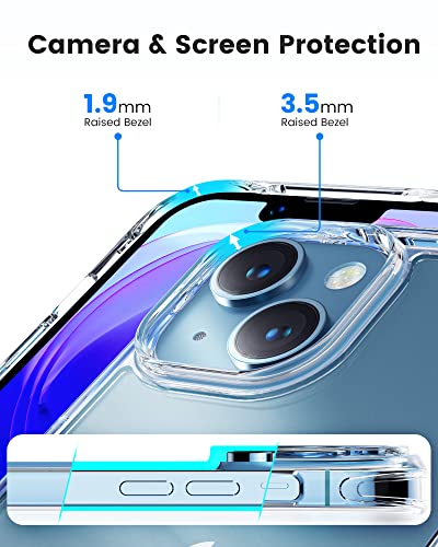 Mkeke Designed for iPhone 14 Plus Case Clear, [Non Yellowing] [Military Grade Protection] Shockproof Slim Case for iPhone 14 Plus 6.7 inch 2022