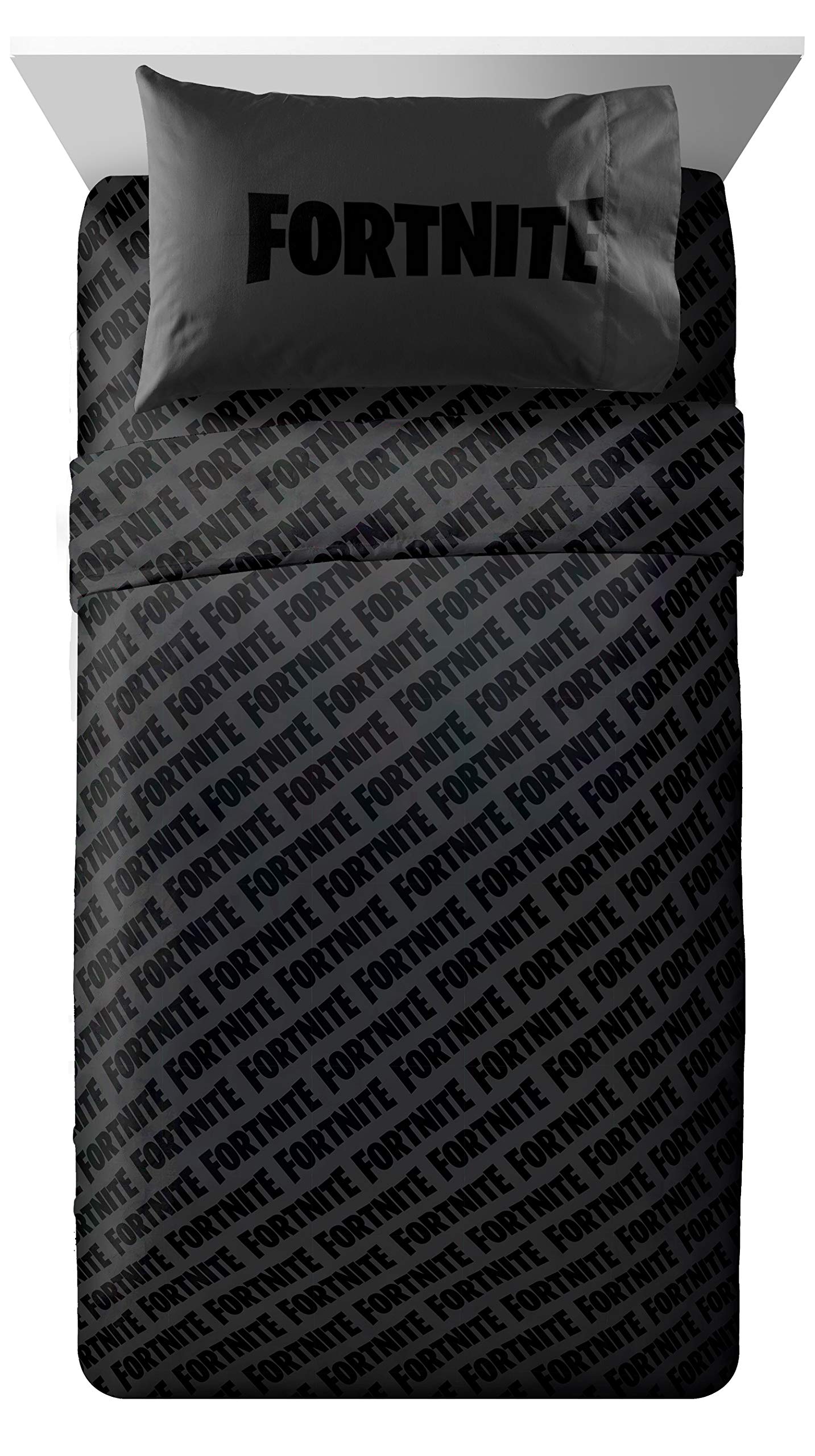 Jay Franco Fortnite Neon Warhol 4 Piece Twin Bed Set - Includes Comforter & Sheet Set - Bedding Features Llama, Peely, & Vertex - Super Soft Fade Resistant Microfiber (Official Fortnite Product)