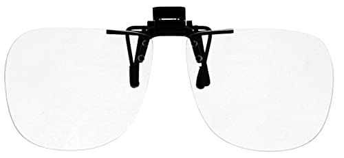 Magna-flip Clip on Flip up Magnifiers, 5.00 Power Converts Distance Glasses and Into Reading and Computer Glasses
