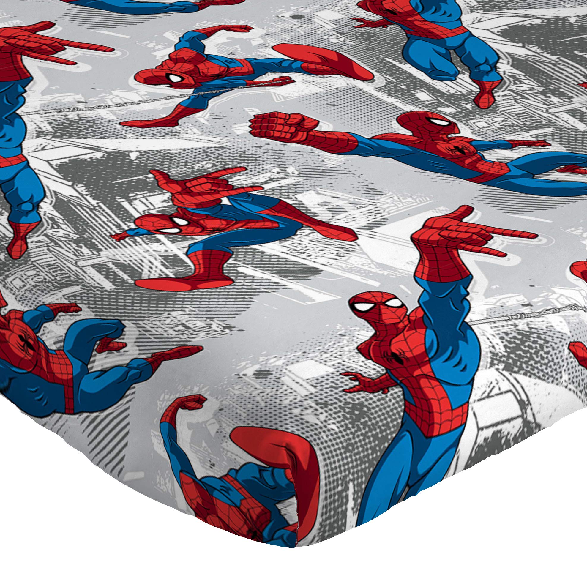 Jay Franco Marvel Spiderman Burst Full Sheet Set - 4 Piece Set Super Soft and Cozy Kid’s Bedding - Fade Resistant Microfiber Sheets (Official Marvel Product)