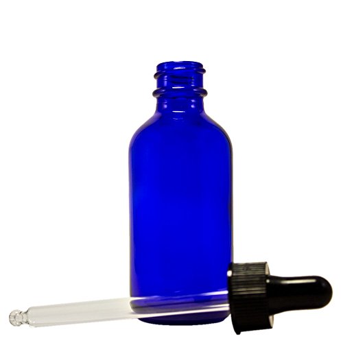 GreenHealth - Pack of 2 - Cobalt Blue Glass Bottle 2oz with Glass Dropper