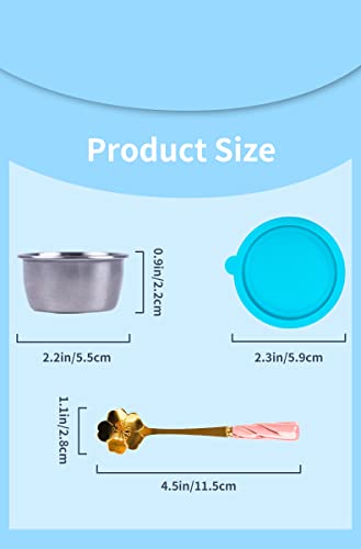 maieray Salad Dressing Container To Go For Lunch Box,6x1.6oz Reusable Small Condiment Cup Containers With Silicone Lids,Stainless Steel Leakproof Dipping Sauce Cups, Mini Food Storage Containers