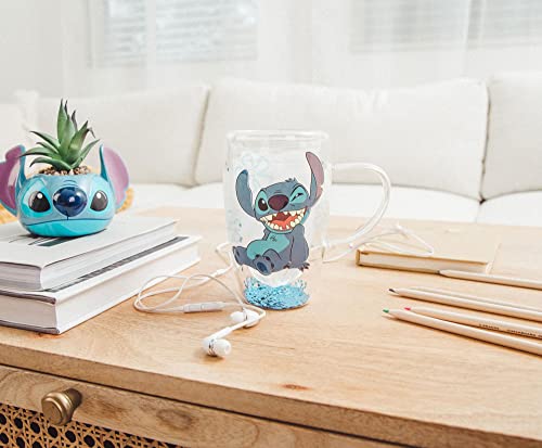 Disney Lilo & Stitch Ohana Means Family Confetti Glass Mug | Holds 15 Ounces