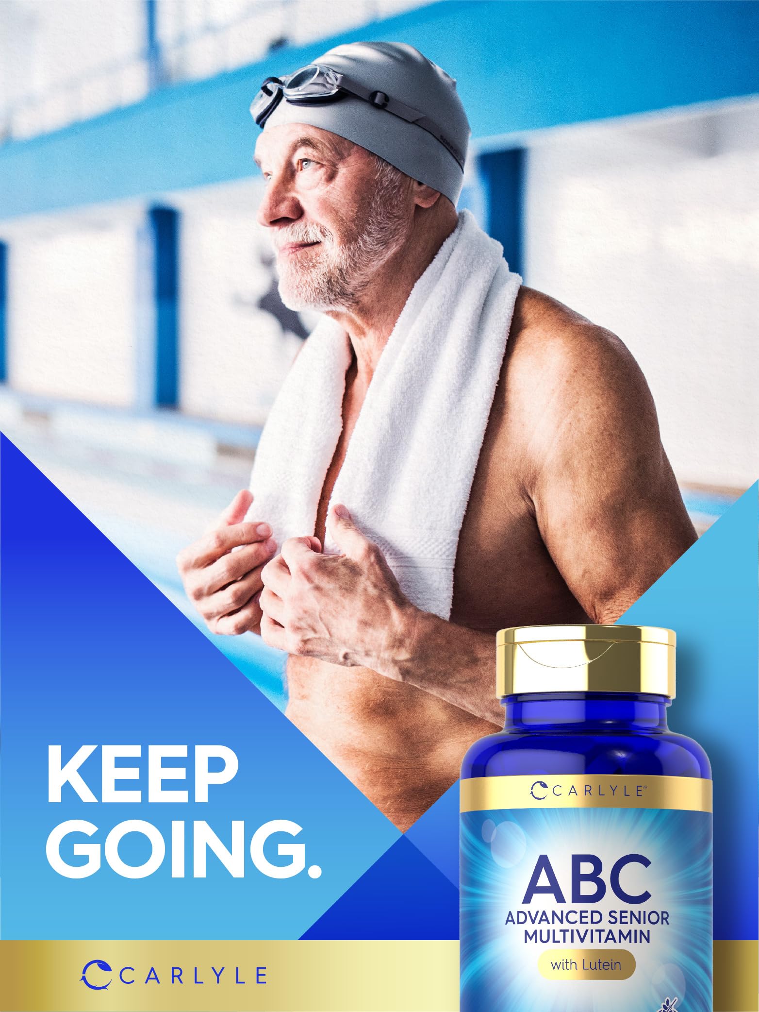 Carlyle Senior Multivitamin for Over 60 | 100 Caplets | with Lutein & Lycopene | ABC Advanced Supplement for Men and Women | Non-GMO, Gluten Free