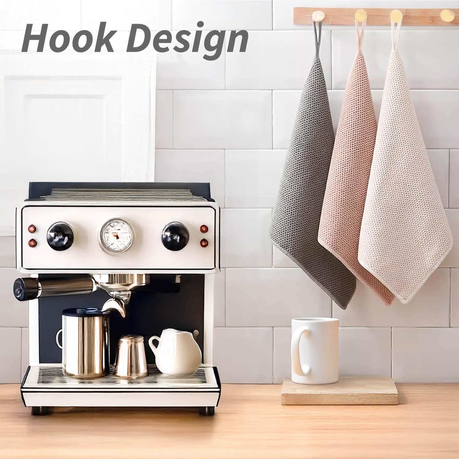 EubooTree Barista Towels, Extra Thick Microfiber Coffee Cleaning Cloths for Espresso Machine, Steam Wand, Milk Frother, Countertop,12βx12β, 6 Pack