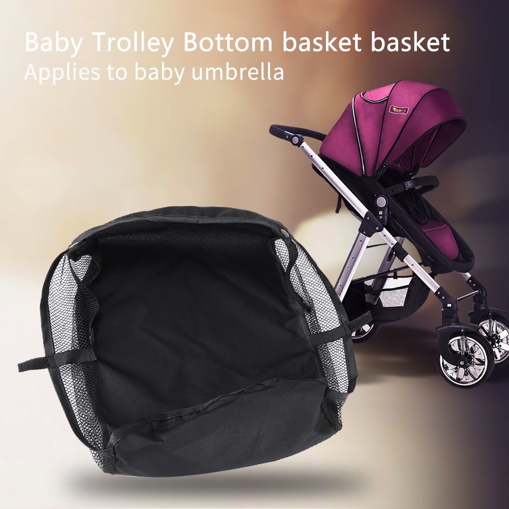 Ejoyous Baby Stroller Basket, Under Stroller Organizer Bag Pram Bottom Storage Case Pushchair Shopping Basket for Storing Baby Product, 11.8 x 11.8 x 3.9 Inch