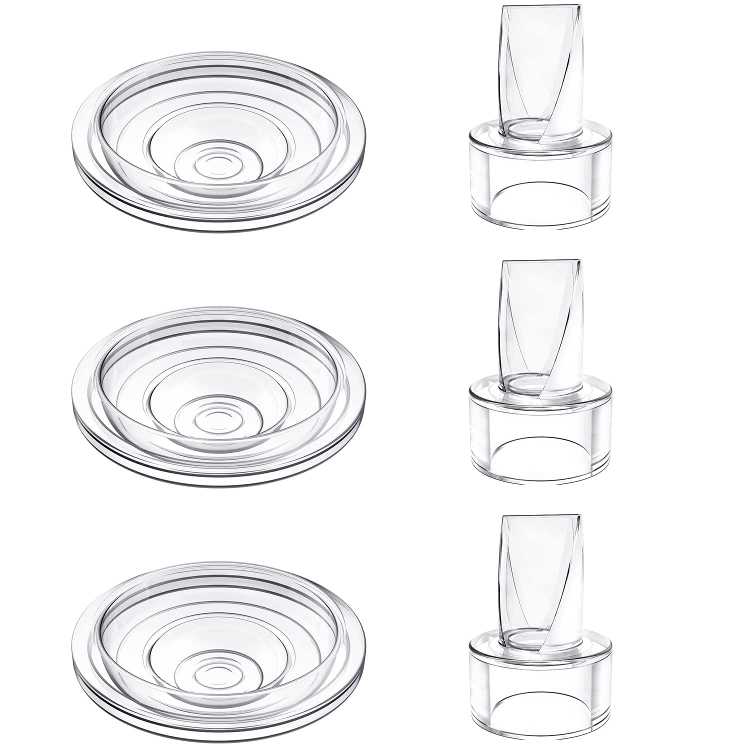 Duckbill Valve and Silicone Diaphragm, Suitable for S9/S12, Wearable Breast Pump General Duckbill Valve and Silicone Diaphragm Accessories (6 Piece Set)