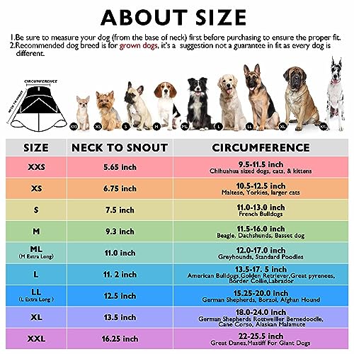 Manificent Dog Cone Collar for Dog After Surgery, Soft Recovery Cone for Medium Large Dog, Prevent Pet Puppy Bite Licking Scratching Touching, Help Dog Healing from Wound S Size