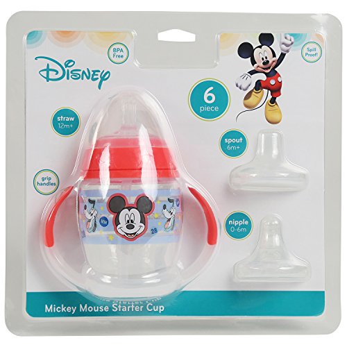 Disney Mickey Mouse 6 Piece Grow with Me Sippy Cup, Red