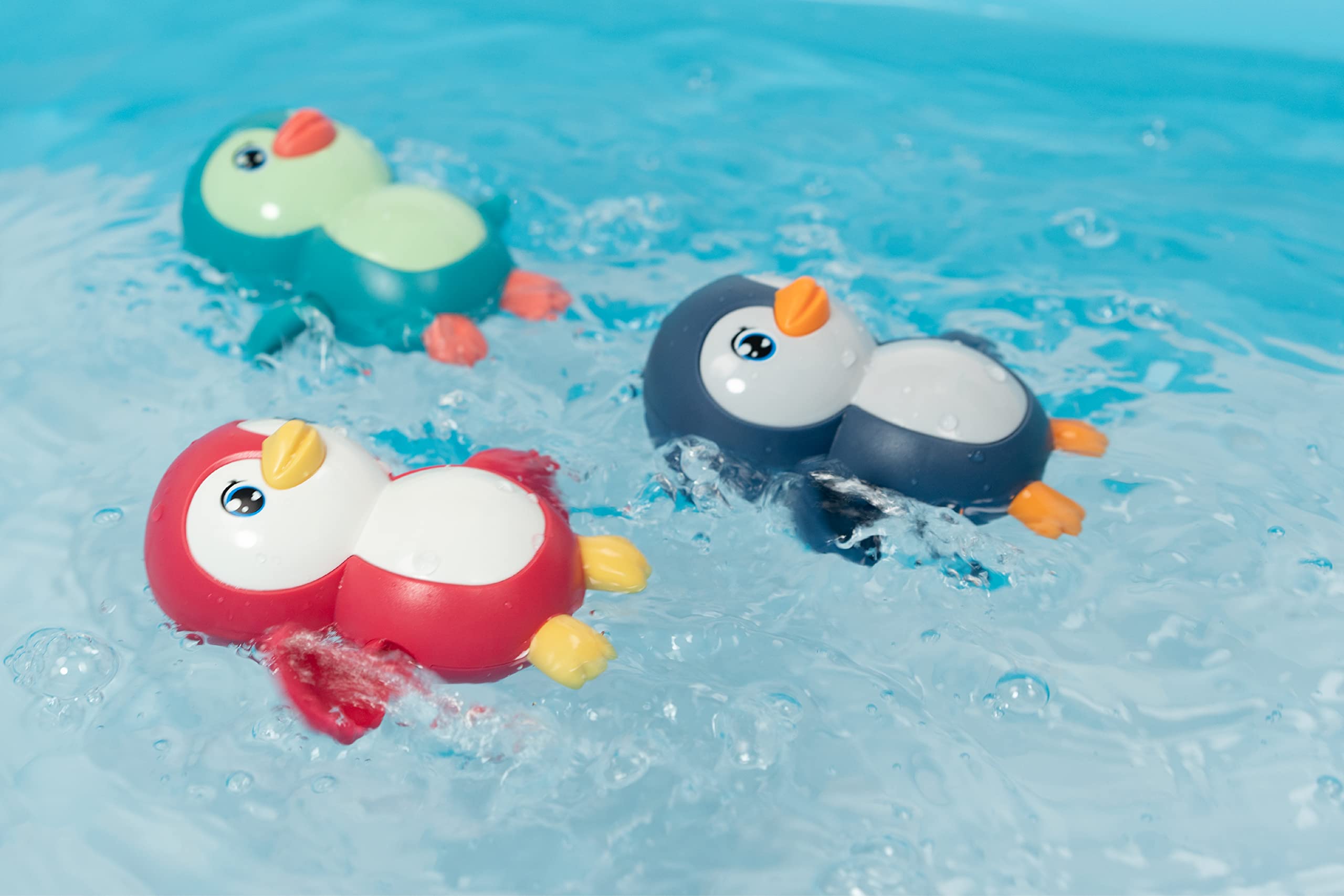 DUCKBOXX XX Bath Toys Wind up Backstroke Swimming Penguins for Kids 18M+ (Green)