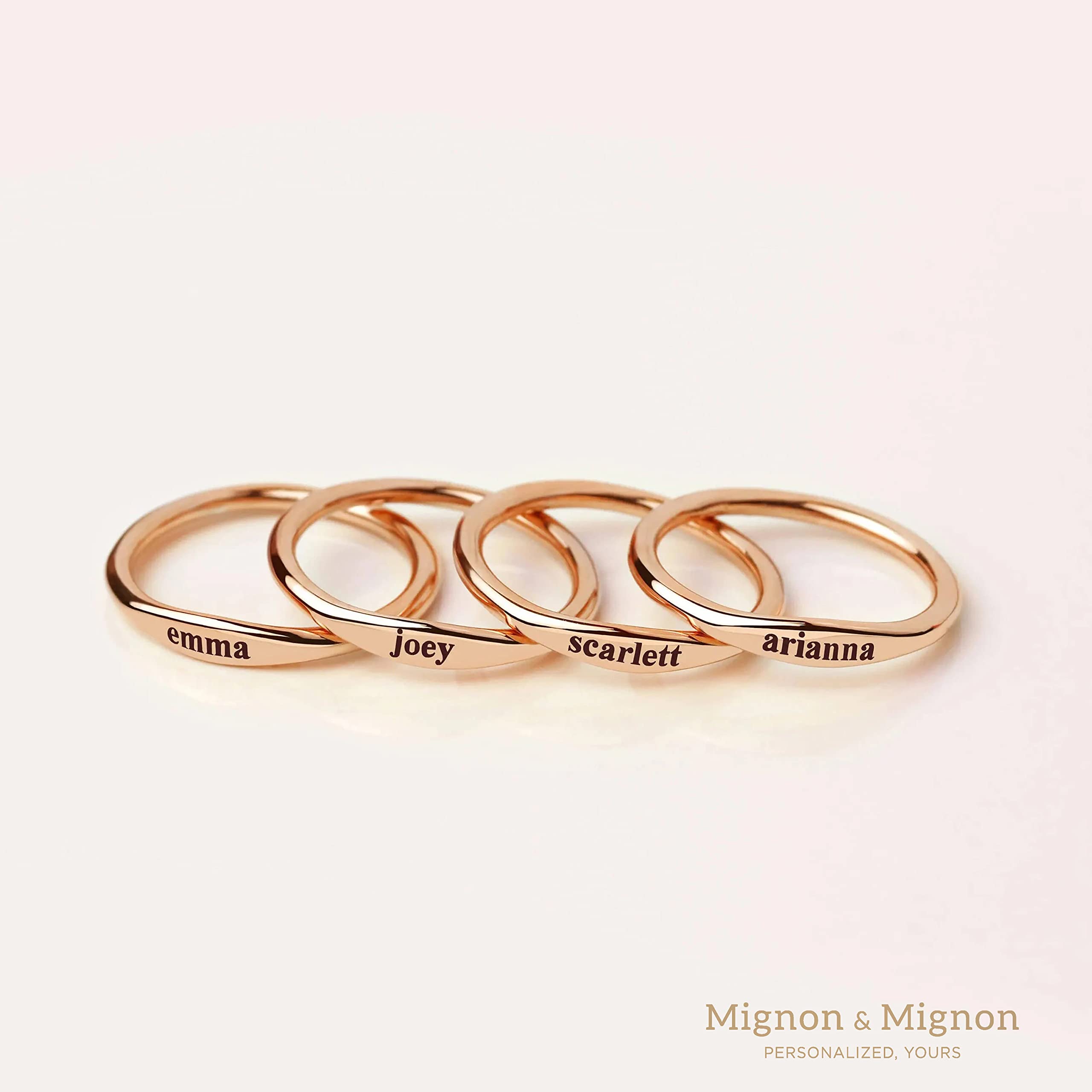 Custom Name Ring for Women Mother's Day Personalized Gift Mom Stacking Dainty Engraved Matching Friend Bridesmaids Promise Grandma - RF1-D