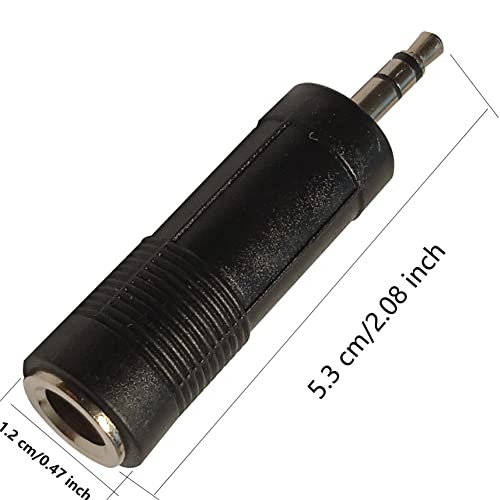 SHANFEILU 3.5mm 3 Pole Male Plug to 6.35mm Female Stereo Jack Audio Adapter 1/4 inch Female to 1/8 inch Male Headphone Microphone Converter Connector 2-Pack