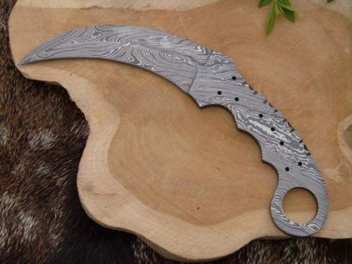 Damascus Steel Blank Blade Custom Handmade 9" Hunting Karambit Knife Blank Blades for knife making