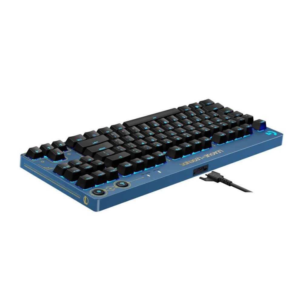 Logitech G PRO Mechanical GX Brown Tactile Switch Gaming Keyboard (League of Legends Edition) Bundle with Palm Rest and 4-Port USB 3.0 Hub (3 Items)