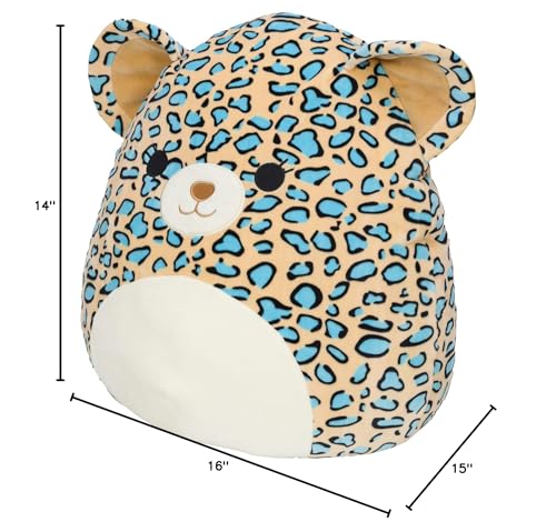 Squishmallows Official Kellytoy Plush 16" Liv The Teal Leopard - Ultrasoft Stuffed Animal Plush Toy