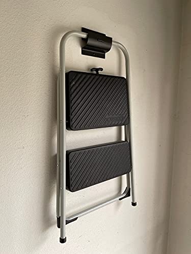 Tetra-Teknica GMH-01 4-in Steel Wall Mount Ladder and Wheelbarrow Hanger, Matte Black