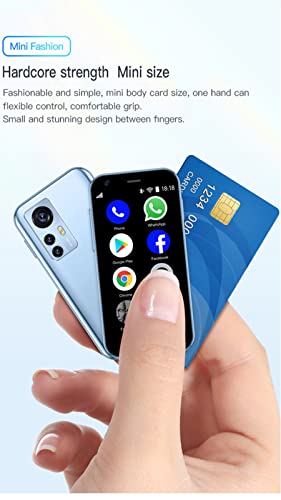 Mini Smartphone Unlocked 1GB RAM 8GB ROM Small Cell Phones, 2.5'' Touch Screen Quad Core Android Tiny Phone/3G/WiFi/Dual SIM/HD Camera/Google Play Mobile Phone (Blue)