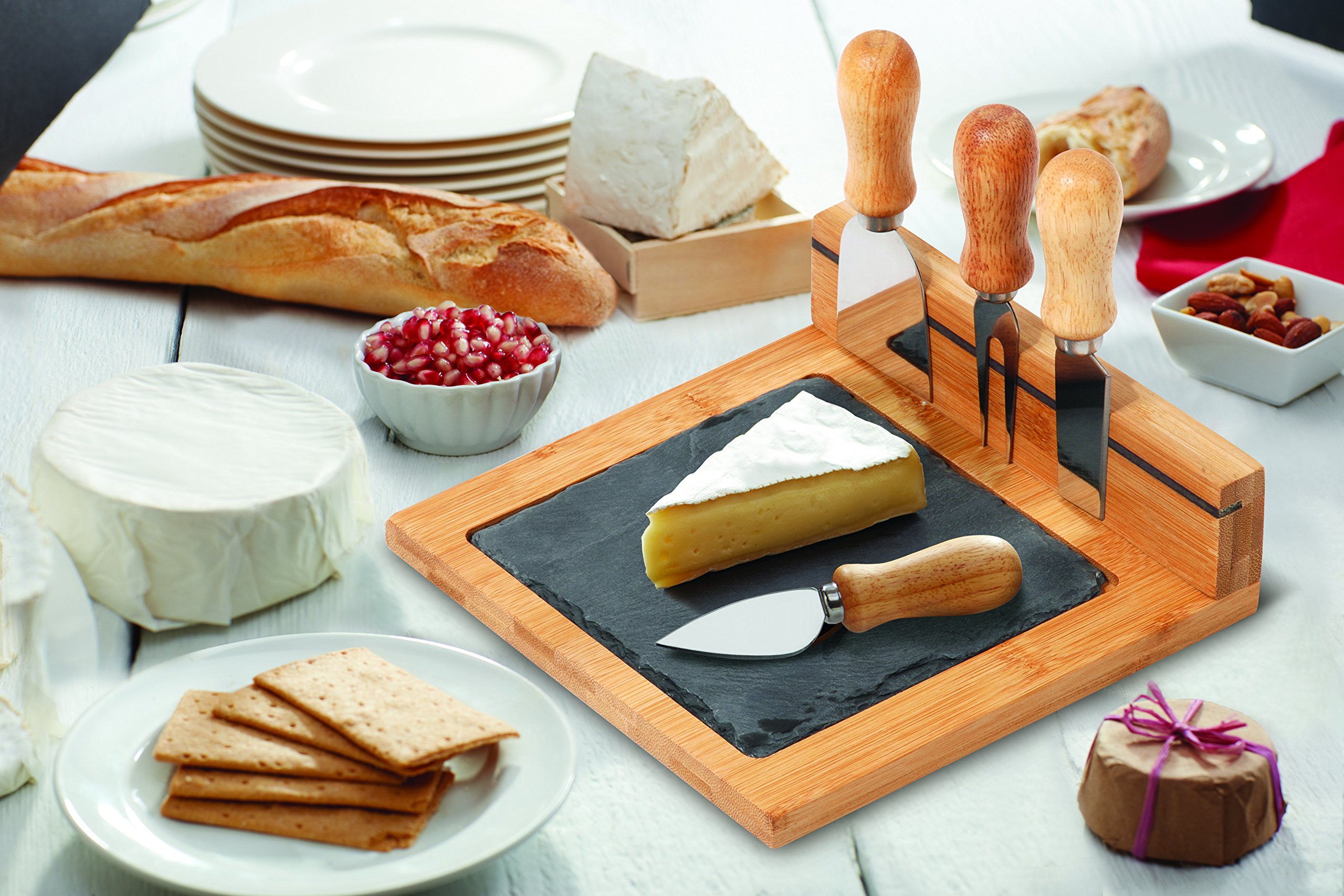 Chef's Basics Select Slate Cheese Board, 6 Piece Set, Multicolor