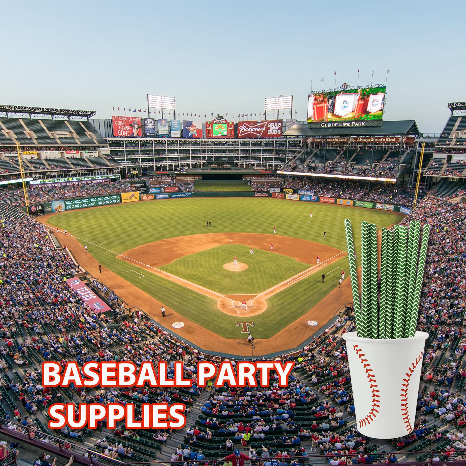 EaciTown Baseball Party Cups Bulk 9OZ Paper Beverage Baseball Cups Baseball Party Decorations Game Day Baseball Baby Shower Baseball Birthday Party Supplies (30), Standard