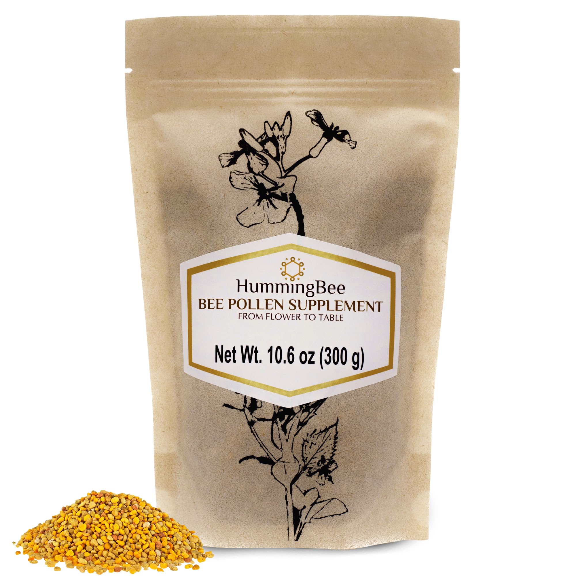 Buzzing with Vitality, Bee Pollen Granules - Your Natural Superfood Powerhouse! 100% Pure, Easily Absorbed, and Ready to Fuel Your Adventures - 10.6 Ounces